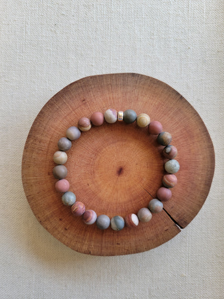 8mm Landscape Jasper Silver Bracelet – Scandinavia Wolf Designs